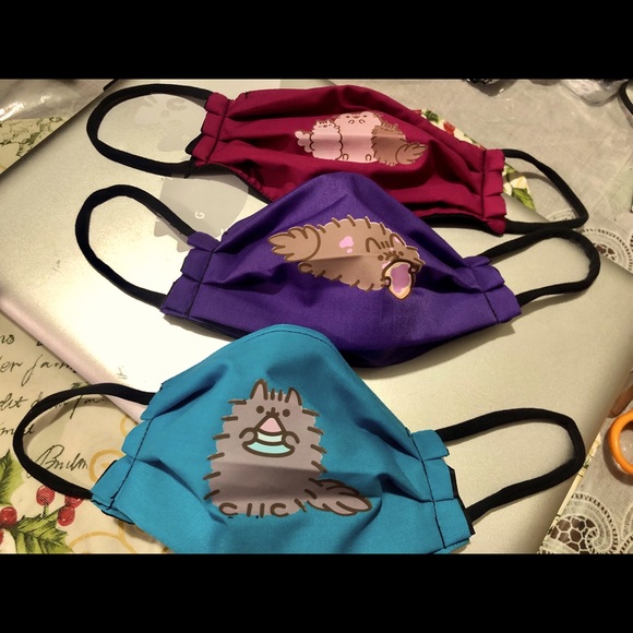 Handmade | Accessories | Handmade Pusheen Facemask Bundle Of 3 | Poshmark
